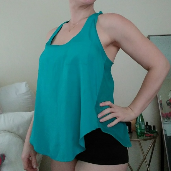 Tops | Festival Season Teal Open Back Tank Top | Poshmark